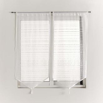 Douceur d'Int&eacute;rieur Gardine mit Quasten, 2 x 45 x 120 cm, Celine, Wei&szlig;, Netzgewebe