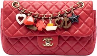Chanel unisex, Pre-owned, Rouge, Taille: ONE Size Sac &agrave; rabat matelass&eacute; Pre-owned