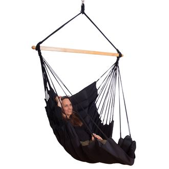 MacaMex SoftChair Black H&auml;ngesessel gepolstert wetterfest Uni schwarz