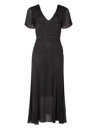 Temperley London Perlenverziertes Abendkleid mit V-Ausschnitt - Schwarz