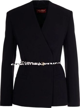 Max Mara Femme, Vestes, Noir, Taille: 40 FR Veste Cady Crois&eacute;e