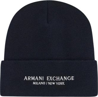 A|X Armani Exchange Homme, Accessoires, Bleu, Taille: ONE Size Beanie Hat Milano / New York ASV