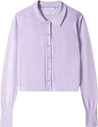 Patrizia Pepe Femme, Pulls, Violet, Taille: 42 FR Cardigan en laine avec top int&eacute;gr&eacute;