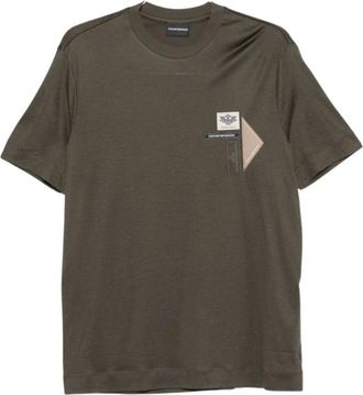 Emporio Armani Homme, Tops, Vert, Taille: M T-shirt &agrave; logo