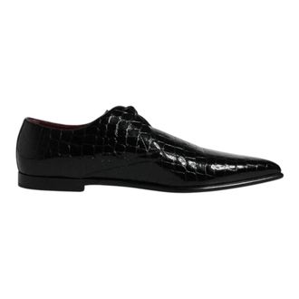Dolce & Gabbana Homme, Chaussures, Noir, Taille: 41 EU Chaussures formelles Derby en cuir exotique pour hommes