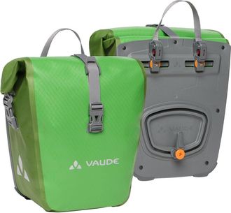 Vaude Aqua Front - Fahrradtasche - 2 Vorderradtaschen (2x14L) - wasserdicht - Made in Germany, in gr&uuml;n