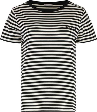 Moncler Femme, Tops, Multicolore, Taille: 40 FR T-Shirt Ray&eacute; en Coton
