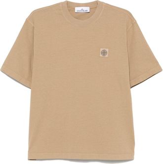 Stone Island t-shirt à patch logo - Tons neutres