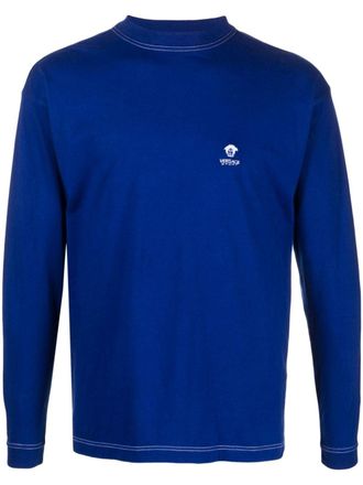 Versace t-shirt à logo Medusa brodé (années 2000) - Bleu