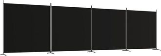vidaXL vidaXL Trennwand 4 Paneele Schwarz 698x180 cm Stoff