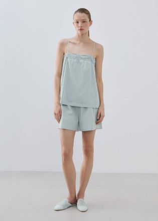Mango Short coton vert menthe - Femme - S - MANGO