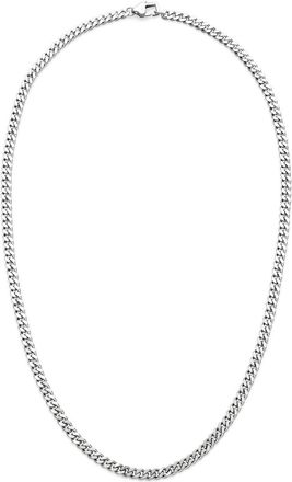 s.Oliver Herren Necklace - Halskette aus mattiertem Edelstahl - Silber - Panzerkette 50 cm - wasserfest & hautfreundlich