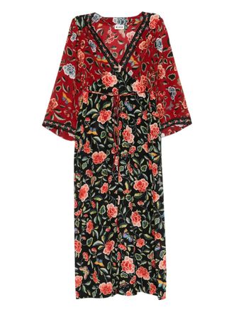 Rixo robe mi-longue Dahlia - Rouge