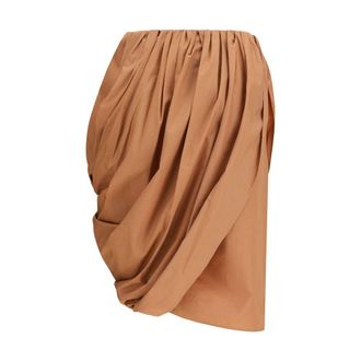 Chlo&eacute; Womens Beige Cotton Midi Skirt