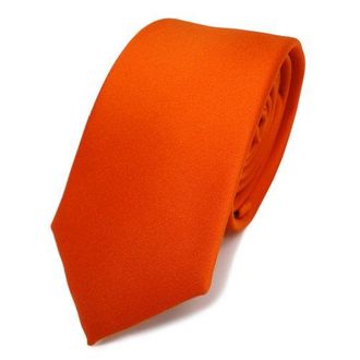 TigerTie étroit satin cravate orange rouge-orange unicolor - Tie Polyester