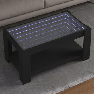 vidaXL LED-Couchtisch Schwarz 93x53x45 cm Holzwerkstoff - Vidaxl