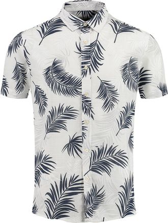 Key Largo Herren Activity 1/2 Patterned Hemd, Blau, L