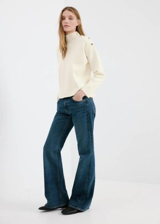 Mango Pull-over maille boutons bijoux &eacute;cru - Femme - XL - MANGO