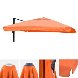 Mendler Ersatz-Bezug f&uuml;r Luxus-Ampelschirm HWC-A96 mit Flap, Sonnenschirmbezug, 3x3m (&Oslash;4,24m) Polyester 3kg - Terracotta