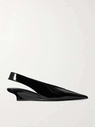 Toteme Slingback-wedges Aus Lackleder - Schwarz