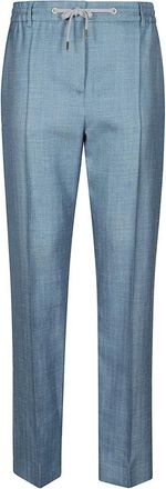 Eleventy Femme, Pantalons, Bleu, Taille: 36 FR Tapered Pantalons