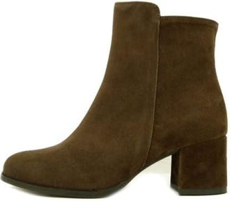 OSVALDO PERICOLI DT195 Bottines pour femme en cuir daim marron, talon moyen 5 cm, marron, 41 EU