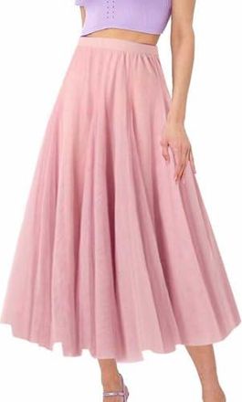 Generic N Roll Part 2 - Jupe en maille - Jupe de f&eacute;e - Jupe mi-longue - Jupe de danse - Mini jupe stretch, Rose, L