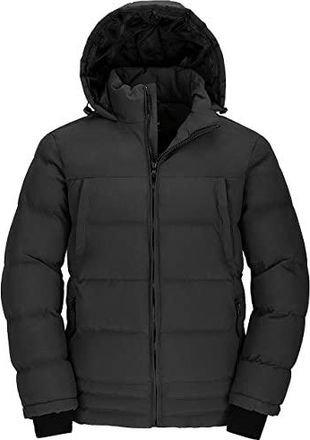 Wantdo Homme Veste à Capuche en Coton Classique Veste Coupe-Vent Extérieure Parka dhiver Veste Chaude Doublée en Polaire Manteau Décontracté Style Militaire 