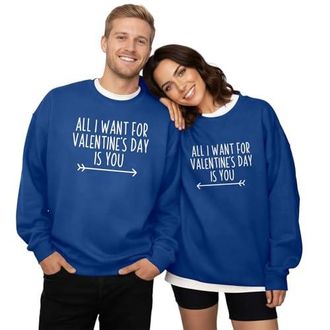 Generic Lot de 2 pulls avec lettres - Col rond - Manches longues - Pour homme et femme - Cadeau id&eacute;al pour les couples, combinables de mani&egrave;re polyvalente, bl