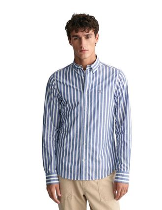 GANT Herren REG Wide POPLIN Stripe Shirt, College Blue, XL
