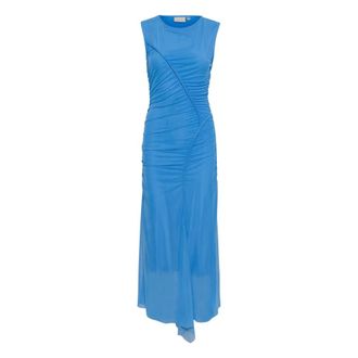 Gestuz Blaues Palace Kleid mit Raffungsdetails - - Dresses - Damen - Blau - XS