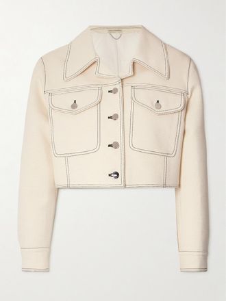 Emilia Wickstead Veste Raccourcie En Toile De Coton M&eacute;lang&eacute; &Agrave; Surpiq&ucirc;res Emma - Ivoire