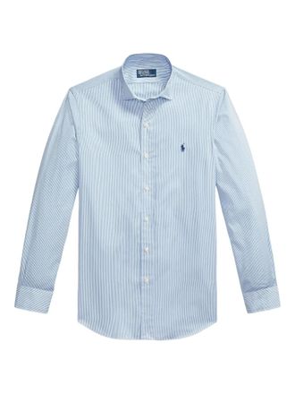 Polo Ralph Lauren chemise ray&eacute;e &agrave; logo brod&eacute; - Bleu