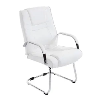 Clp Chaise d&eacute;tude rembourr&eacute;e avec des accoudoirs de peau &eacute;coold en cuir moderne diverses couleurs Couleur : Blanc