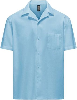Bomboogie Homme, Chemises, Bleu, Taille: 3XL Chemise en m&eacute;lange lin et coton