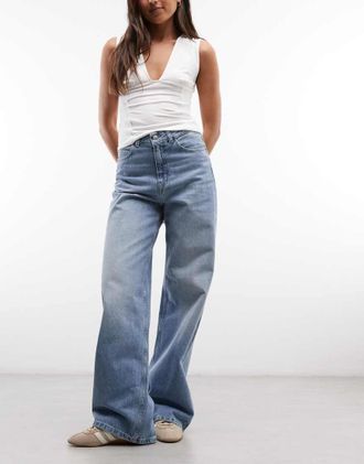 Carhartt Work in Progress Jane jean large &agrave; jambes larges bleu d&eacute;lav&eacute; clair