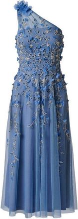 Adrianna Papell Abendkleid Petite One Shoulder Bead Dress Eine romantische, strukturierte Silhouette