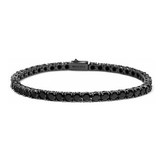Nialaya Homme, Accessoires, Noir, Taille: 2XL Black Tennis Bracelet