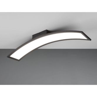Reality Led Deckenleuchte sigma lang & schmal in Schwarz, gebogen, L&auml;nge 76cm