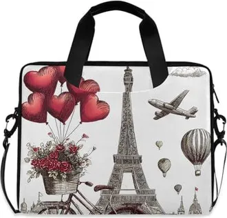 Alaza Sac pour ordinateur portable de 40,6 &agrave; 15,6 pouces, tour Eiffel, sac pour ordinateur portable, sac &agrave; bandouli&egrave;re pour femme, homme, &eacute;tudiant, travail,