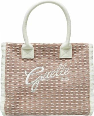 Ga&euml;lle Paris Femme, Sacs, Beige, Taille: ONE Size Maxi Shopper Broderie Signature