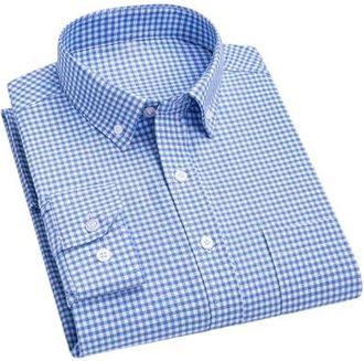 Generic Chemise en coton &agrave; manches longues pour homme - Motif &eacute;cossais Oxford - Style d&eacute;contract&eacute; - Solide - Imprim&eacute; r&eacute;gulier, Cx08, 3XL