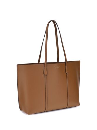 Tory Burch Womens Perry Tote Bag Autumn Brown Calf Leather Bos Taurus Handbags Hand
