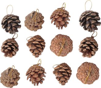 Cabilock 12stücke Natürliche Weihnachtsdeko Lebensnahe Tannenzapfen Zum Hängen Für Weihnachtsbaum Tür Und Innendekoration Festliche Atmosphäre Für Zuhause