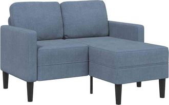 vidaXL Vidaxl - Canap&eacute; 2 places avec m&eacute;ridienne en l bleu 125 cm Lin