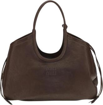 Miu Miu Ivy Nappa Leder Einkaufstasche - - Bags - Damen - Braun - ONE SIZE