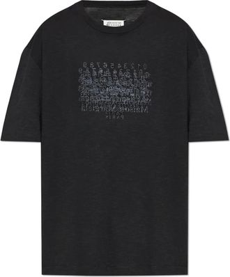 Maison Margiela Homme, Tops, Noir, Taille: L Cotton Numerical T-shirt