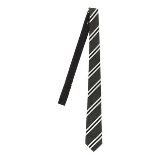 Saint Laurent Gestreifte Seidenjacquard-Krawatte - - Accessories - Herren - Mehrfarbig - L