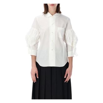Comme Des Gar&ccedil;ons Femme, Blouses et Chemises, Blanc, Taille: 40 FR Ruffle Shirt