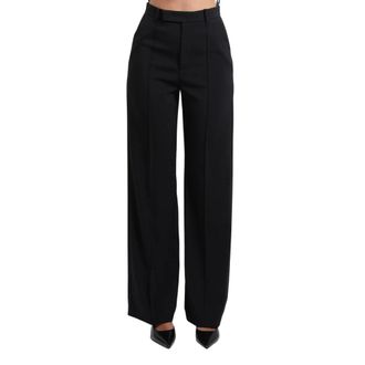Patrizia Pepe Pantalon large tailleur taille basse - Femme - Pantalons - Noir - Taille: 40 FR